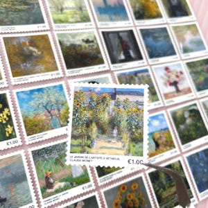 36 Pcs Claude Monet Stamp Sticker Pack: Impressionist Art Journal and ...