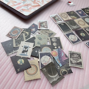 Space Travel Journalling Stamp Stickers,galaxy Planet Planner Stickers ...