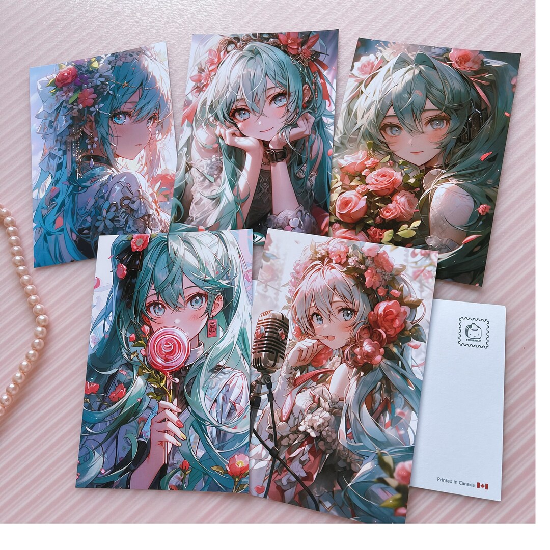 Anime Postcard Set,15 Pcs Kawaii Girl Postcards, Anime Virtual Singer ...