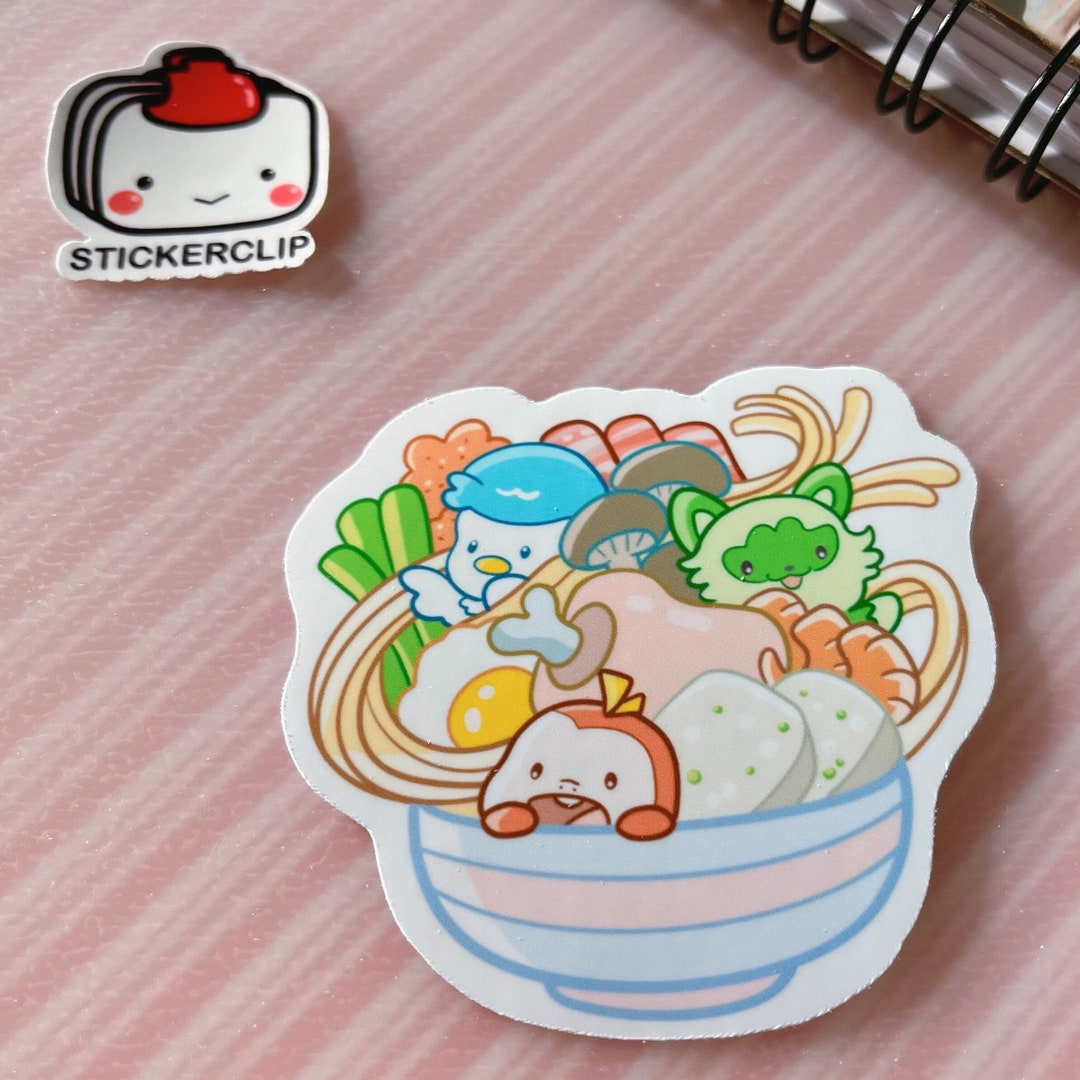 Pokemon Sticker, Pokemon Ramen Weatherproof Glossy Stickers,cute Food ...