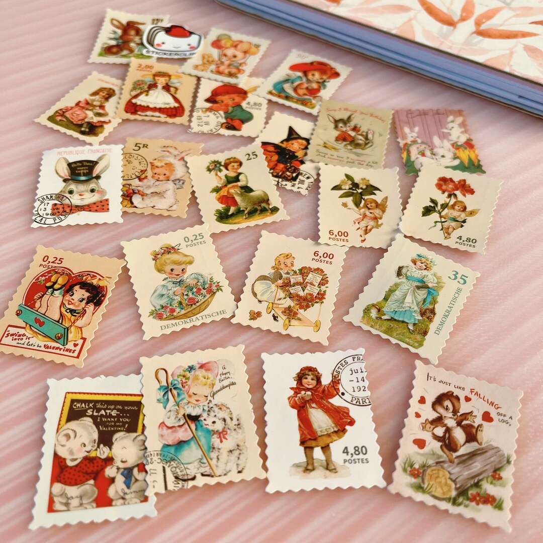 Fairy Tale Sticker Pack, Vintage Stamp Matte Sticker Set, Retro Postage ...