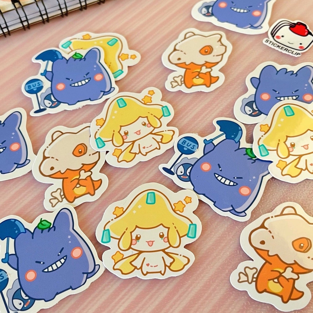Cute Pokemon Sticker Set, Gengar Totoro, Jirachi,cubone Sticker,anime ... Cute Pokemon Sticker Set, Gengar Totoro, Jirachi,cubone Sticker,anime ...