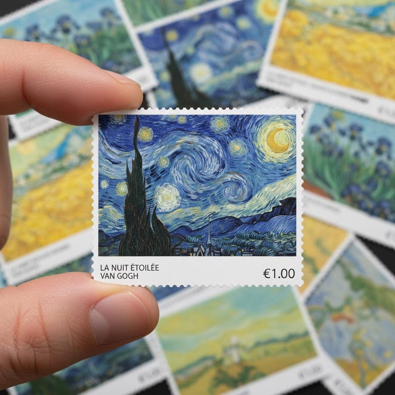 Van Gogh Stamp Stickers, Famous Art Decals, Journal Supplies (24 Pcs ...