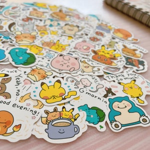Cute Pokemon Sticker Set, Anime Stickers, Cartoon Stickers,cute Laptop ...