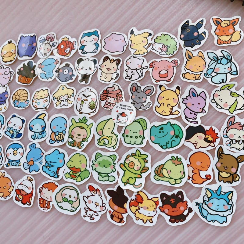 Pokemon stickers - Etsy