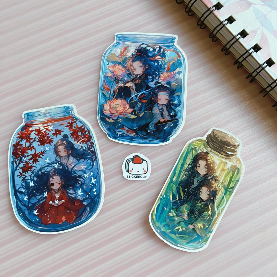 Chibi Danmei Stickers: MDZS, TGCF, SVSSS Laptop Decals - Etsy