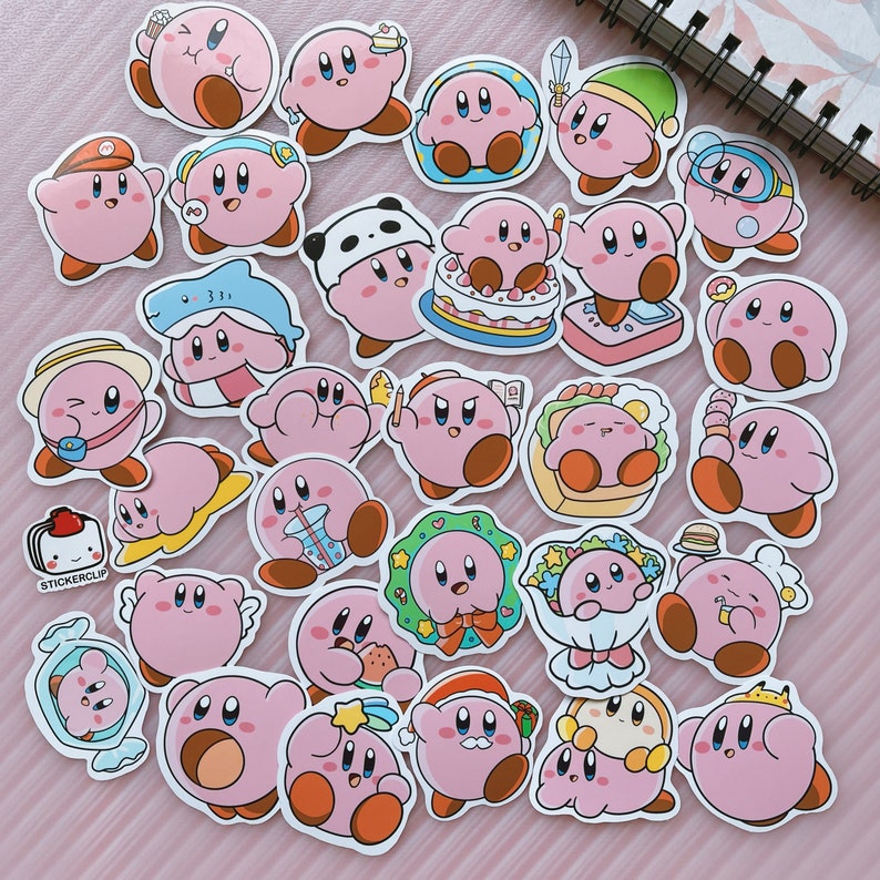 Kirby Stickers Anime Glossy Sticker Pack Aesthetic - Etsy