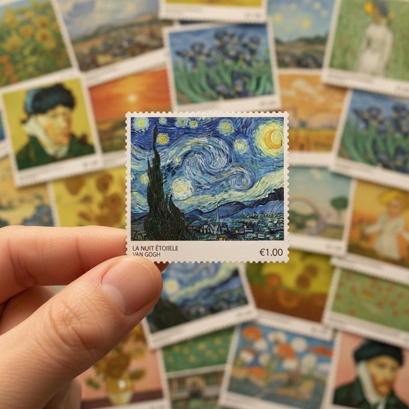 Van Gogh Stamp Sticker - Etsy