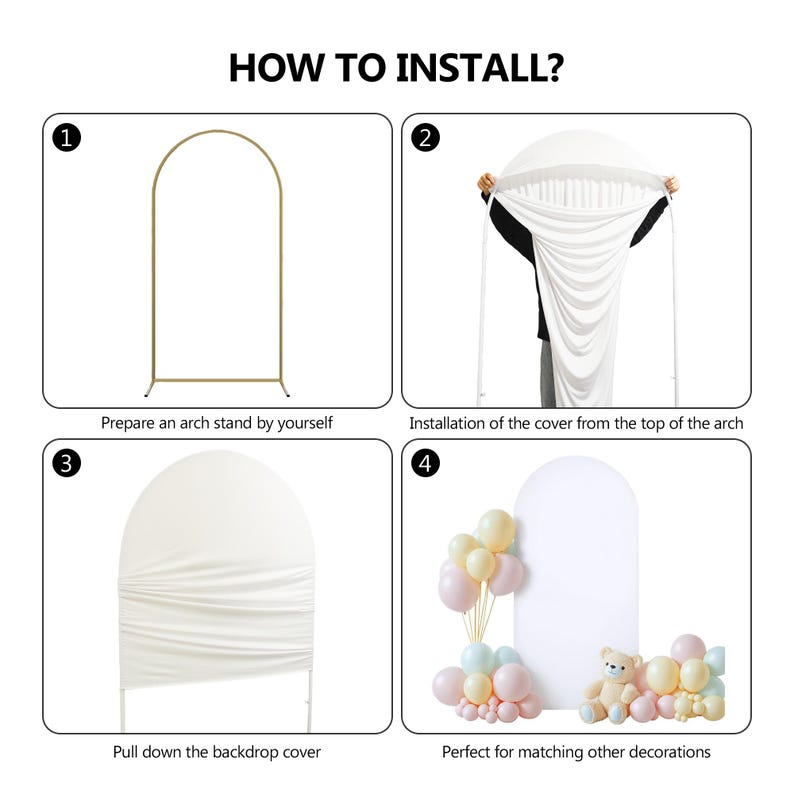 Winnie the Pooh Arch Backdrop Cover: Beige Baby Shower 1st Birthday ...