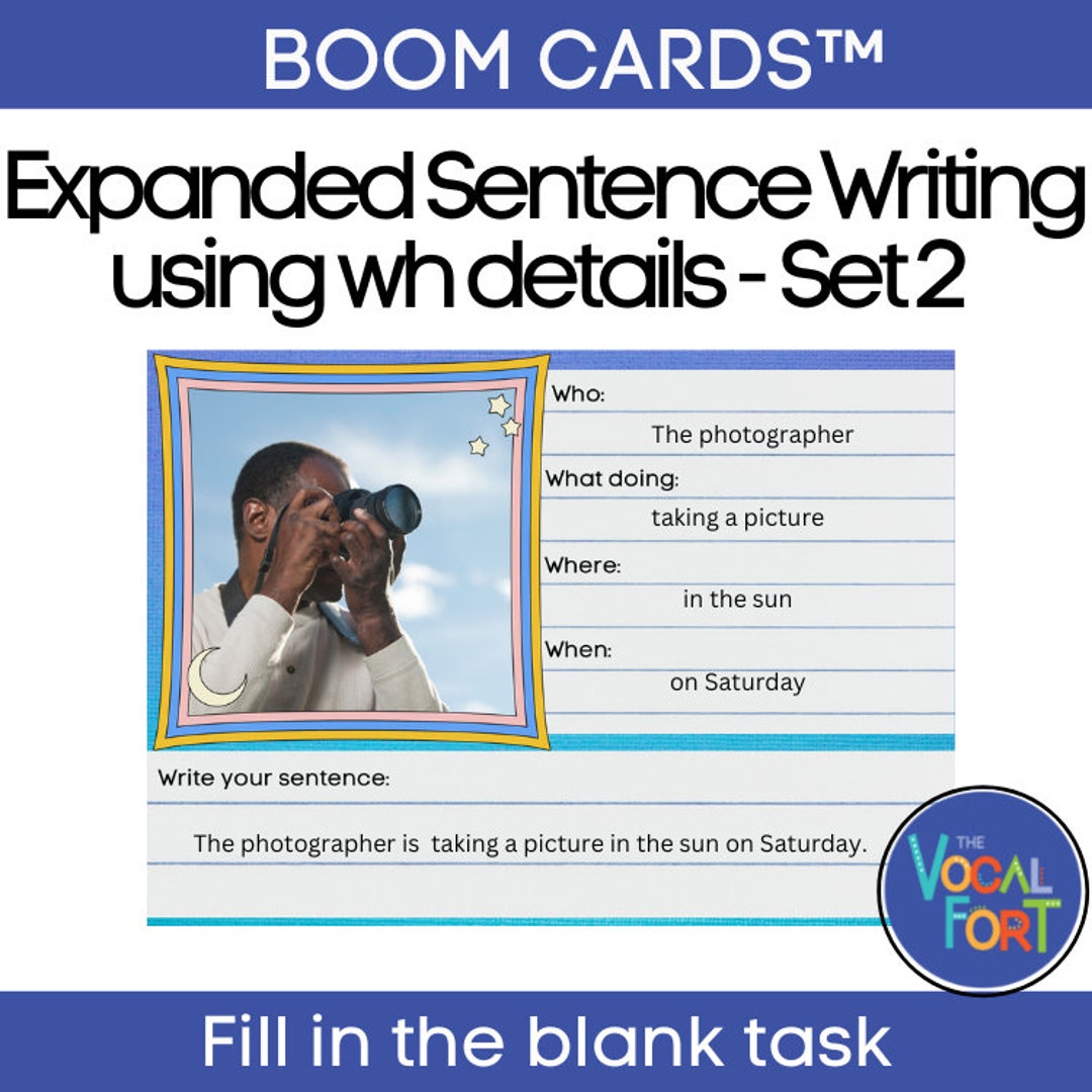 Sentence Writing With WH Questions: Speech Therapy Boom Cards™ Set 2 - Etsy