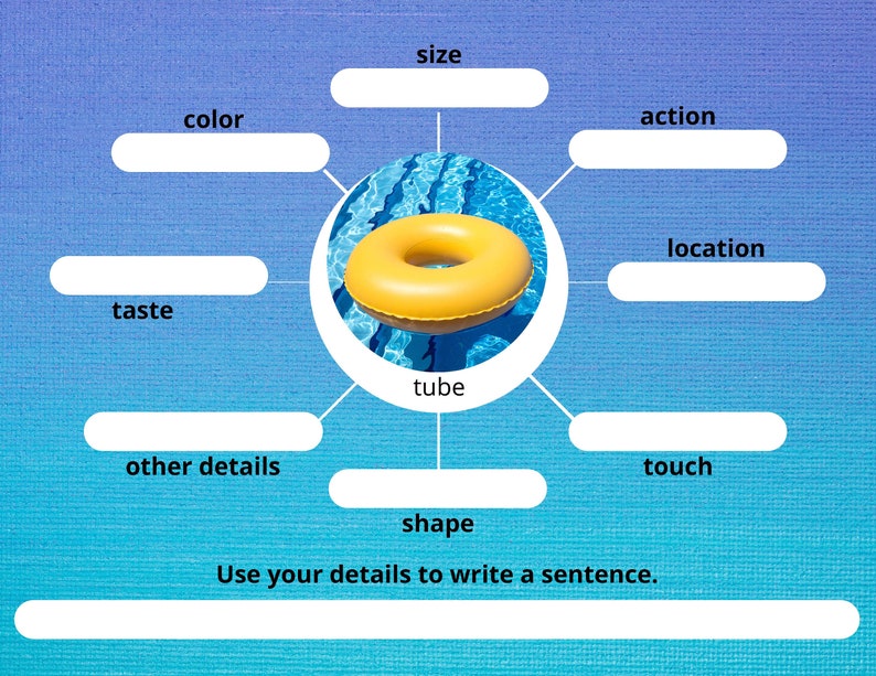 Printable Descriptive Writing Worksheets: Photo Word Webs (PDF Pattern ...