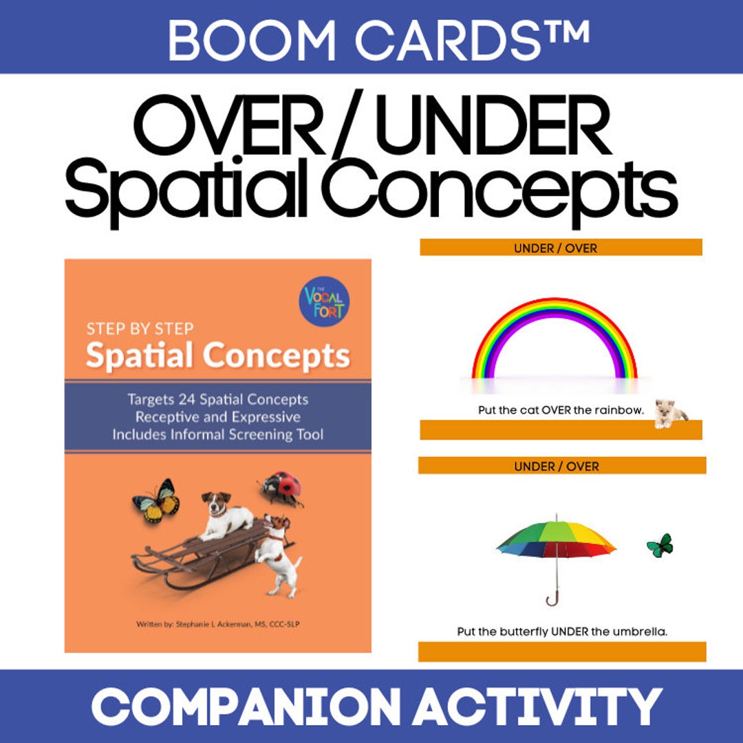 Over Under Spatial Concepts BOOM CARDS™ Digital Learning Activity for ...