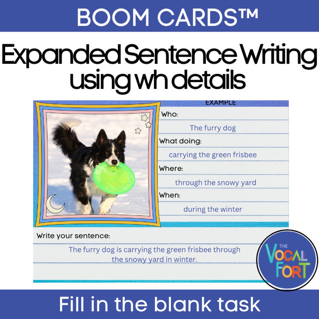 Expanded Sentence Writing Using WH Questions BOOM CARDS - Etsy