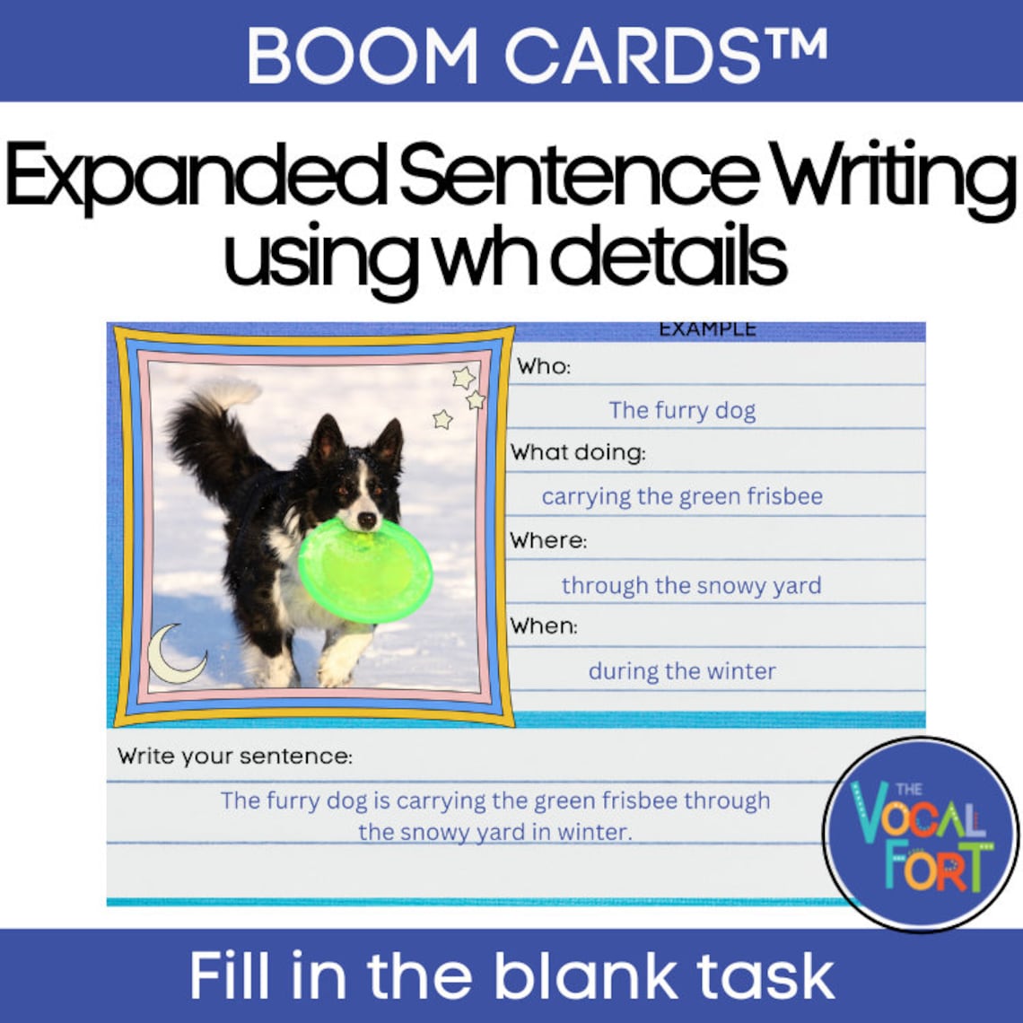 Expanded Sentence Writing Using WH Questions BOOM CARDS - Etsy