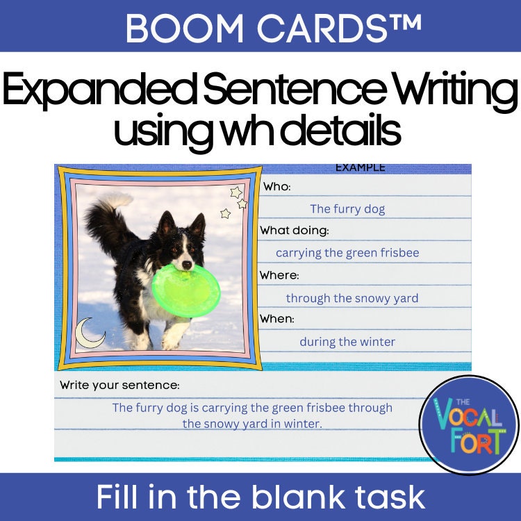 Expanded Sentence Writing Using WH Questions BOOM CARDS - Etsy