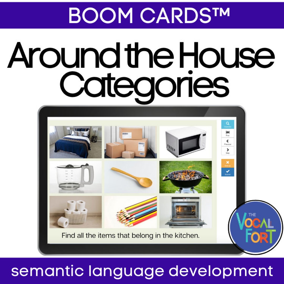 Interactive Categories Boom Cards™ - Around the House Theme for Speech ...