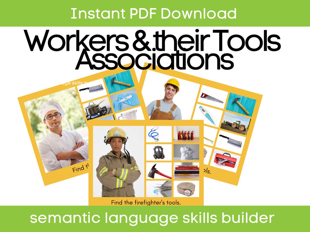 Occupations & Tools Matching Speech Therapy Categorizing Activity - Etsy