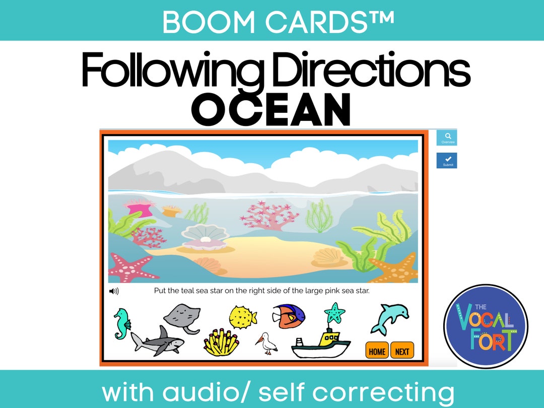Boom™ Cards, Following Directions Ocean, Digital Learning Activity ...