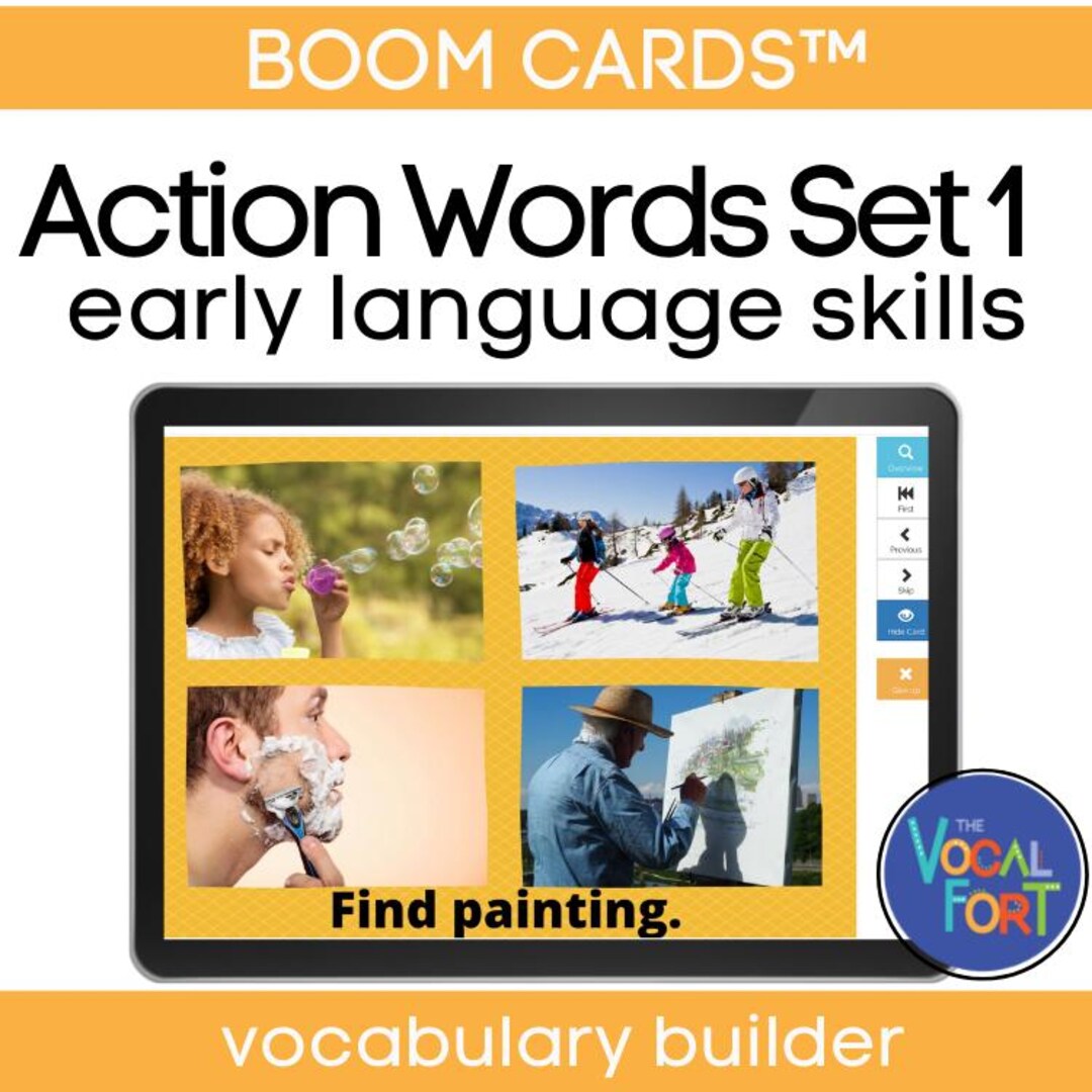 Action Words Boom Cards™ | Present Progressive Verbs Set 1 | Real ...