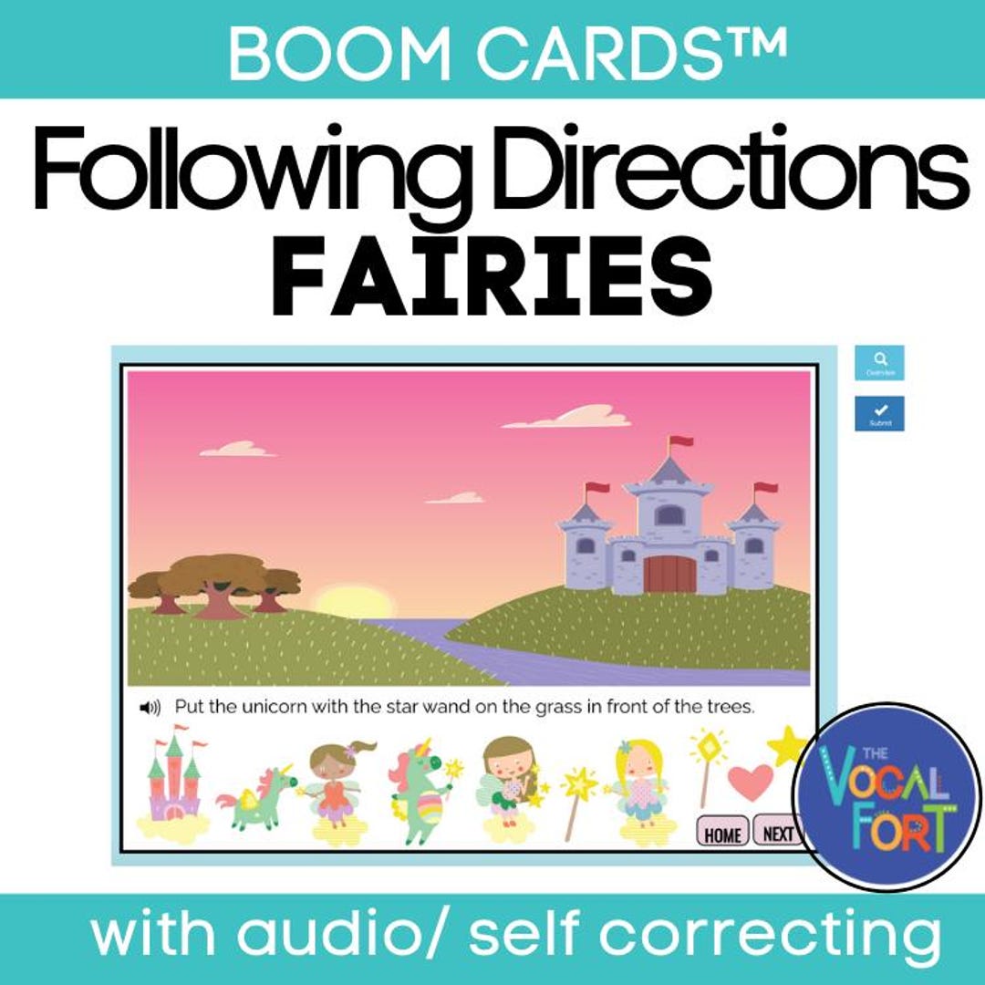 Following Directions Boom Cards™ (fairy Theme) | Digital Speech Therapy ...