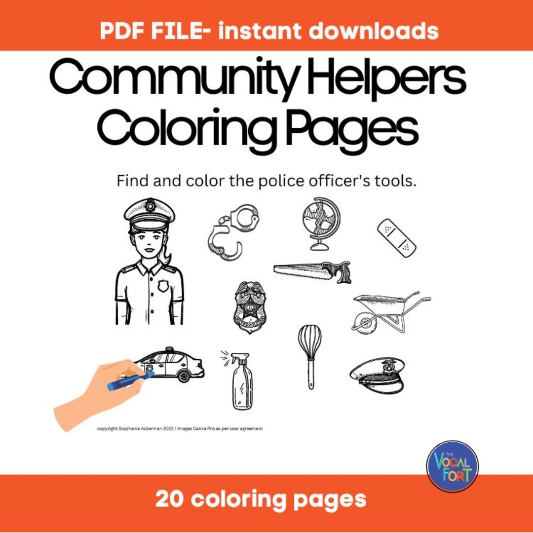 Community Helpers Coloring Pages | 20 Occupations PDF Download | Jobs ...