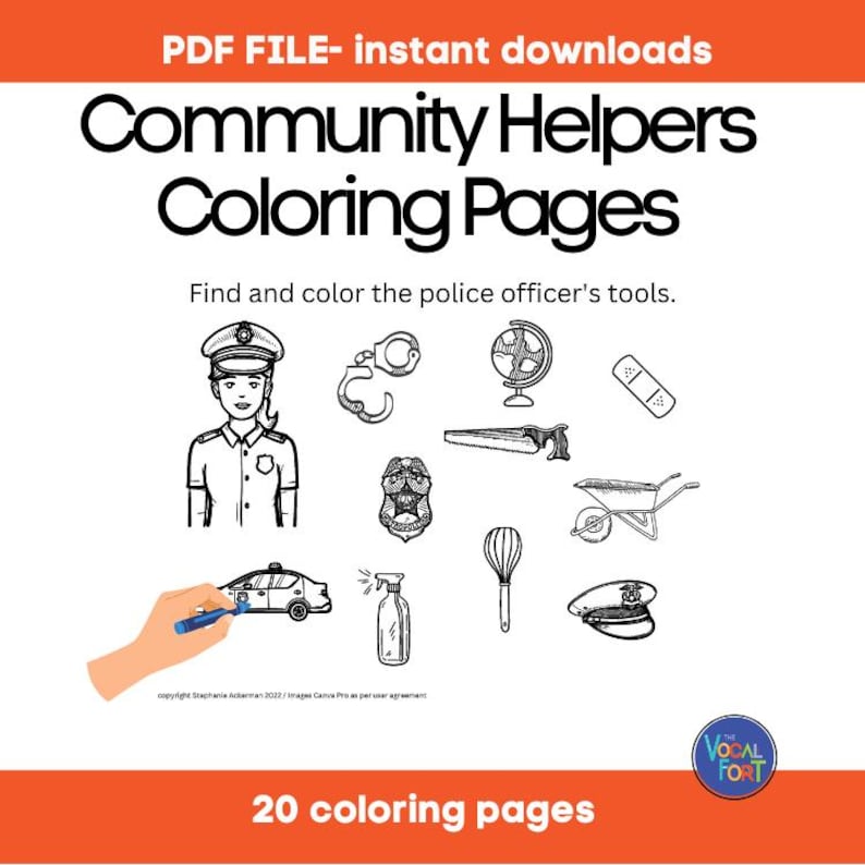 Community Helpers Coloring Pages | 20 Occupations (PDF Download) - Etsy