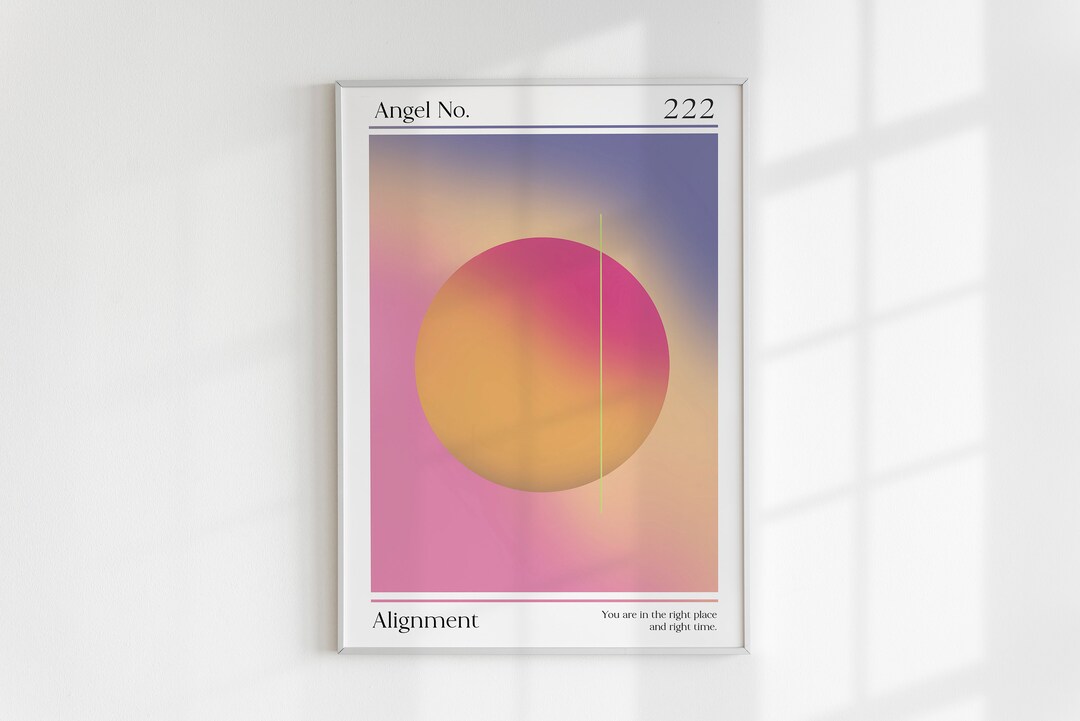 222 Angel Number Download Poster Gradient Digital Aura - Etsy