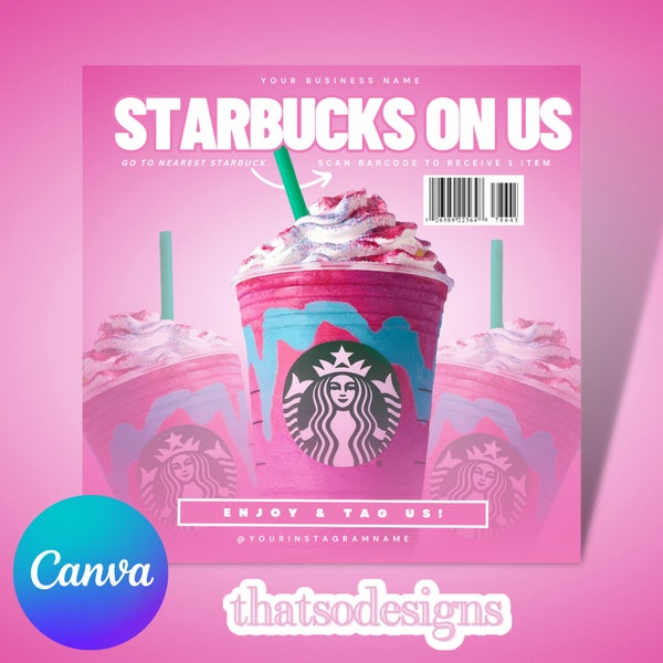 Starbucks Flyers Template - Etsy