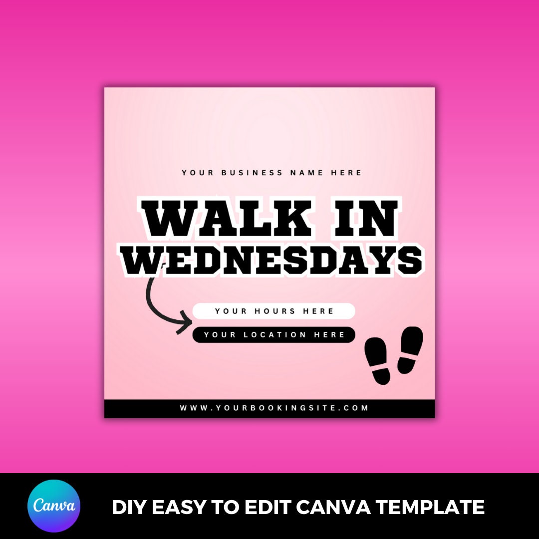 DIY Walk in Wednesdays Canva Template - Etsy