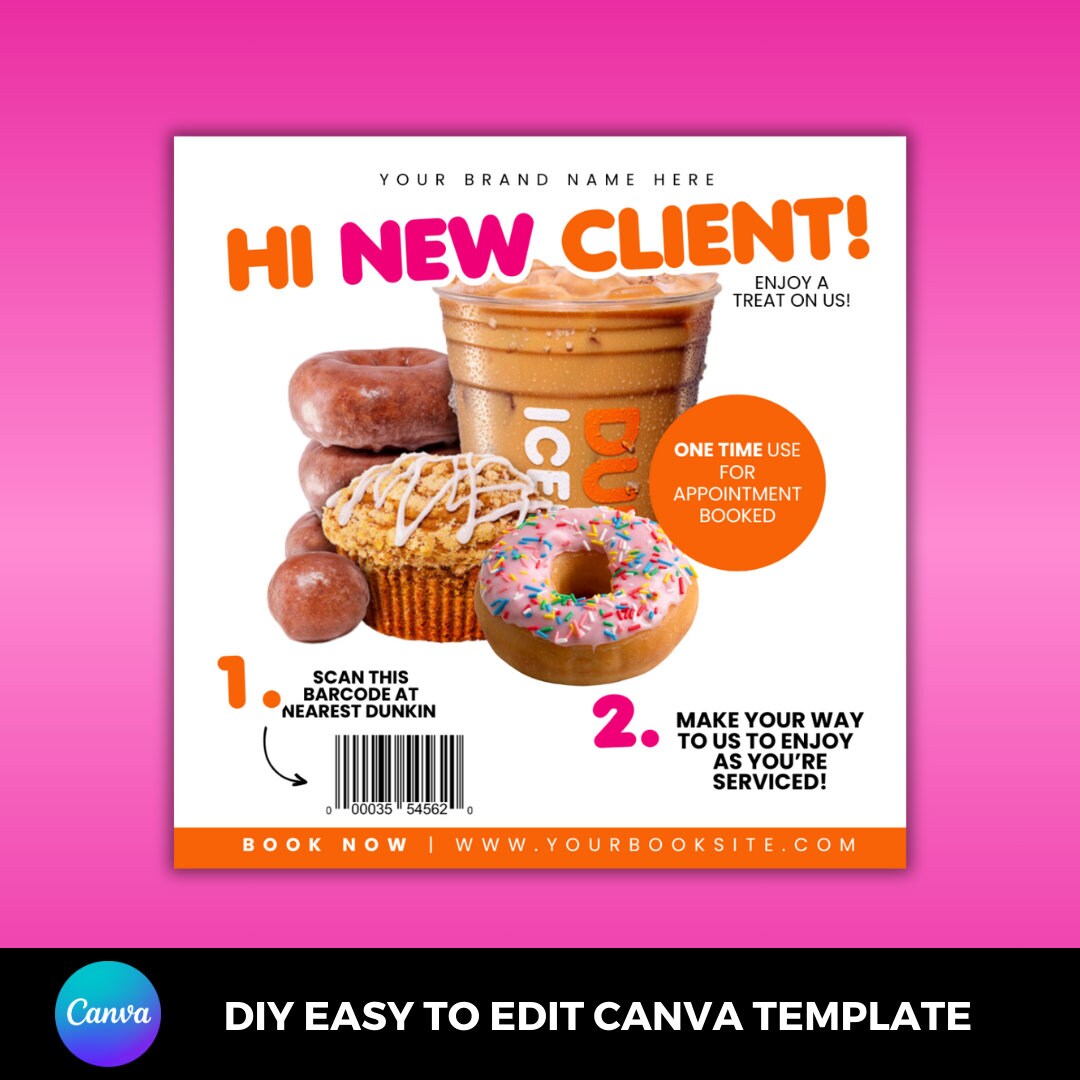 Sip & Book New Clients Customers Dunkin Donuts Drink Social Media ...