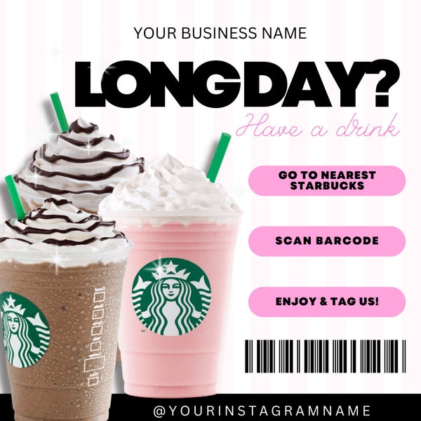 Starbucks Canva Template - Etsy
