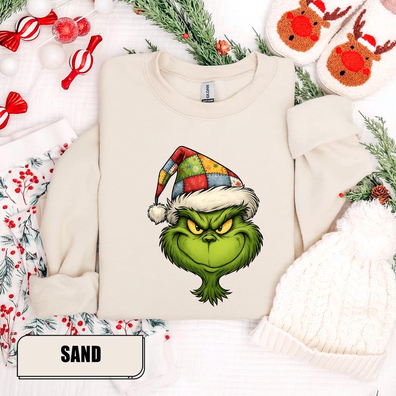 Felpa natalizia Grinch, maglietta della famiglia Grinch, felpa con ...
