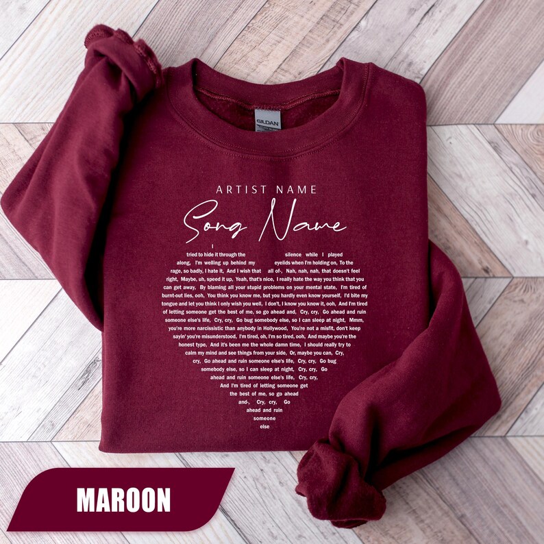 Custom Song Name Shirt, Custom Artist Name Shirt, Personalized Song ...