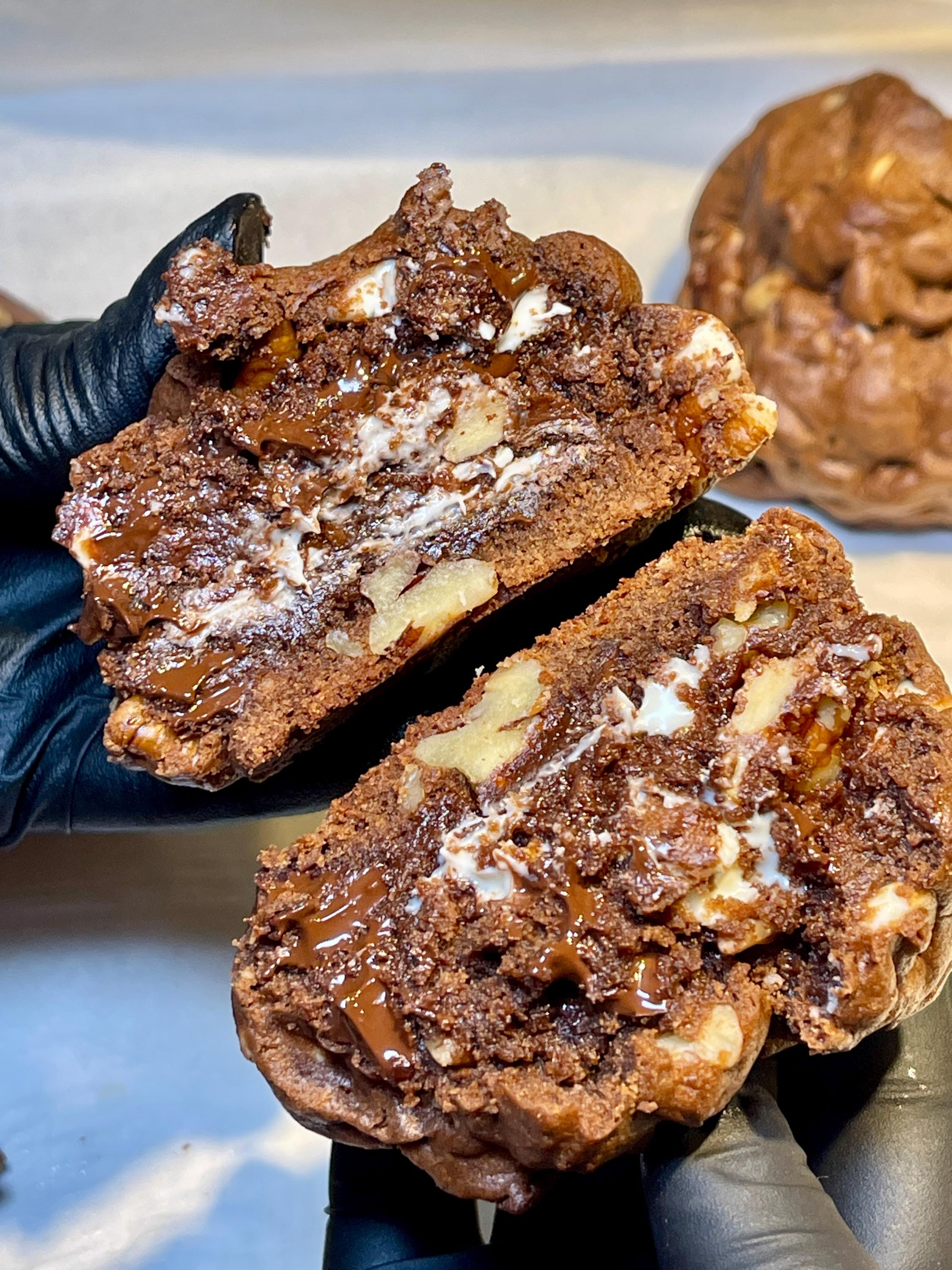 Cookies, Giant Gourmet 6 Oz Chocolate Cookie With Walnuts and White ...