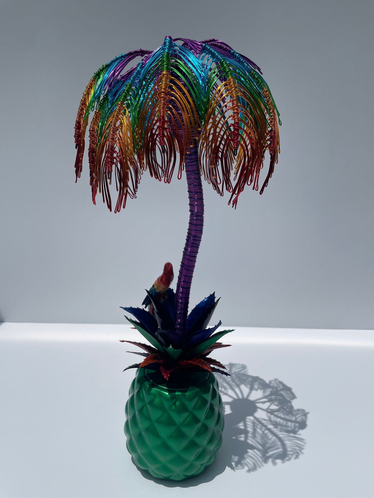 This is a Rainbow Wire Palm Tree. Its Handmade Using 20 Gauge - Etsy