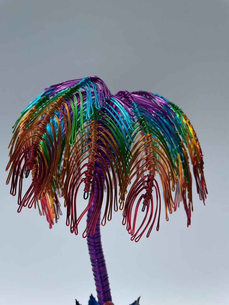 This is a Rainbow Wire Palm Tree. Its Handmade Using 20 Gauge | Etsy