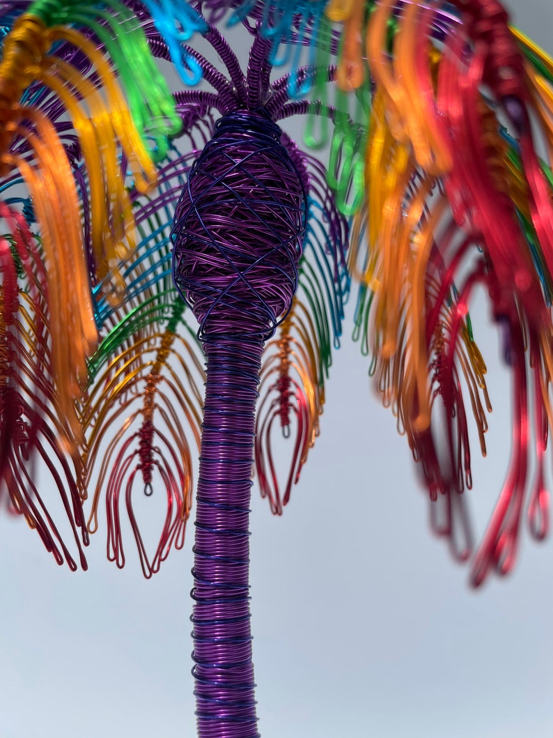 This is a Rainbow Wire Palm Tree. Its Handmade Using 20 Gauge - Etsy