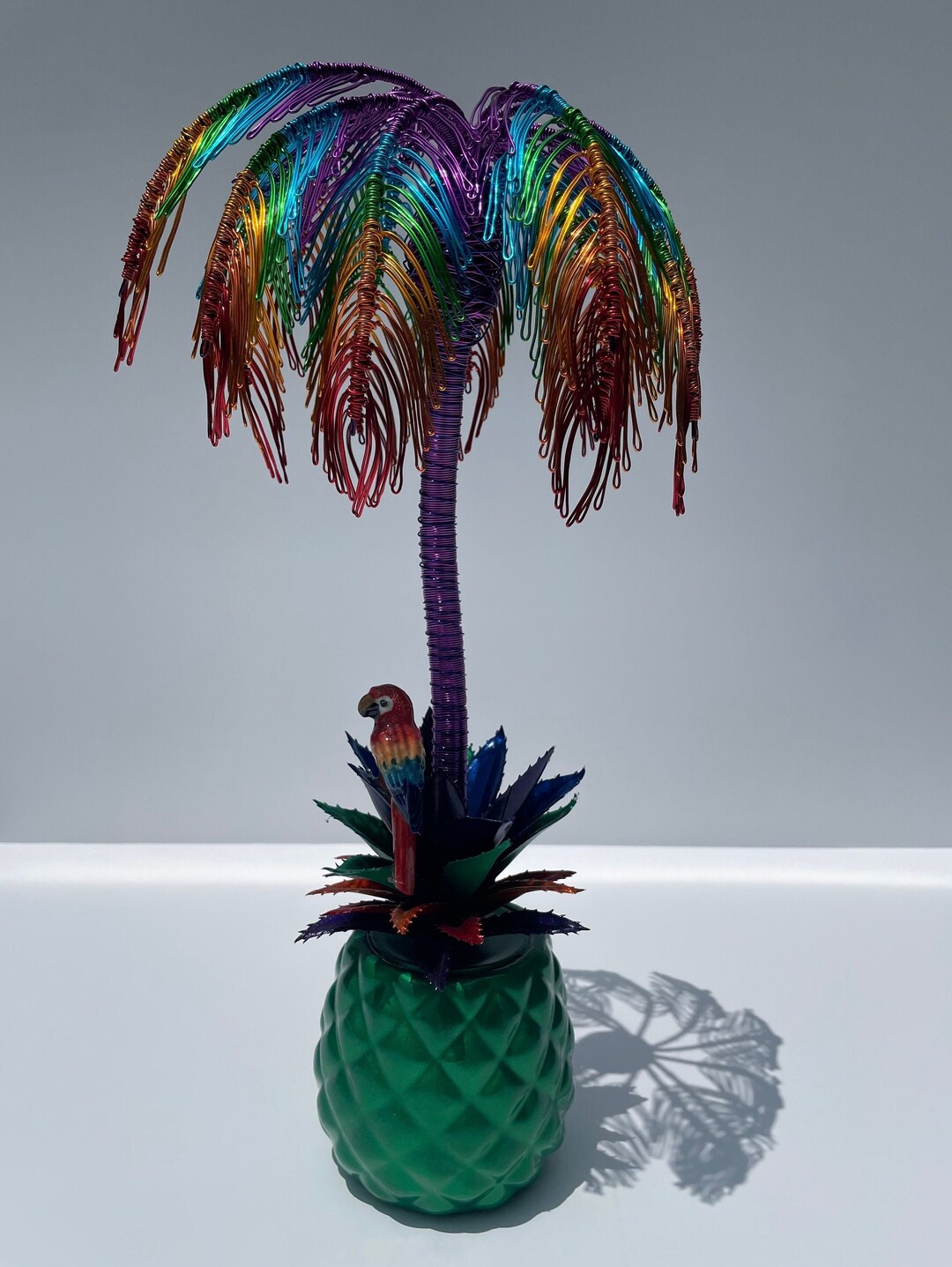 This is a Rainbow Wire Palm Tree. Its Handmade Using 20 Gauge Aluminum ...