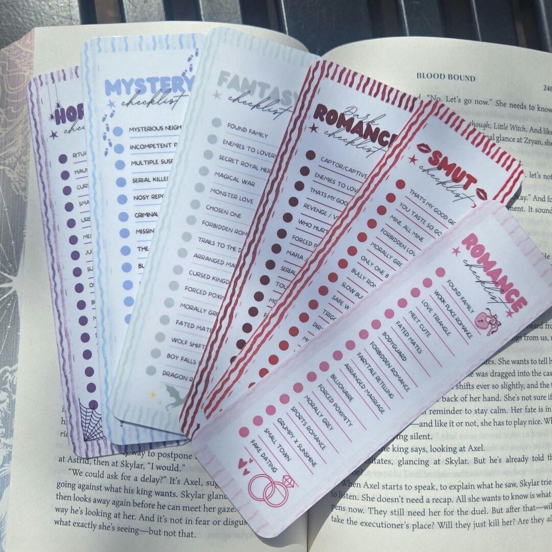 Handmade Genre Laminated Bookmarks Trope Bookmarks Gift for Book Lovers ...