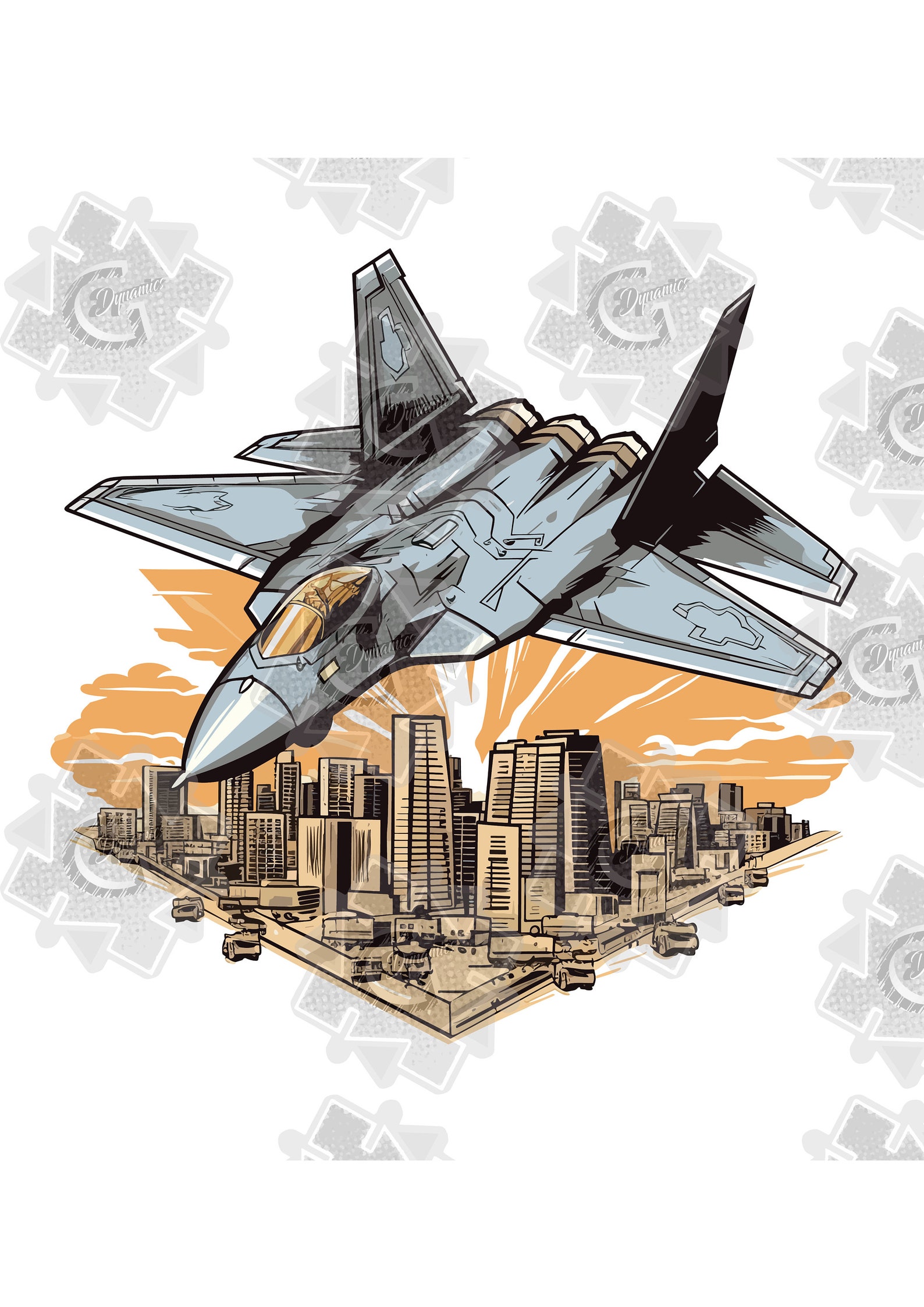 F22 Raptor Flying Over Buildings PNG, SVG - Etsy