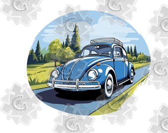 Vintage VW Volkswagen Beetle Fusca Car SVG PNG Eps - Etsy