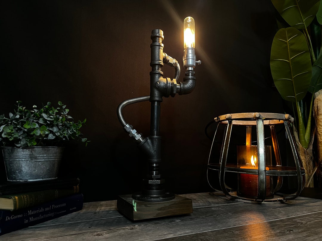 Fulton Torch Industrial Steel Pipe Table/desk Lamp With Incandescent ...