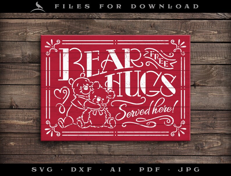 Stencil Art: Pooh Bear Hugs Design in Digital Format for - Etsy