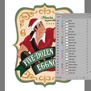 My What a Guy five Dozen Eggnog Sign and Label Artwork Set with and ...