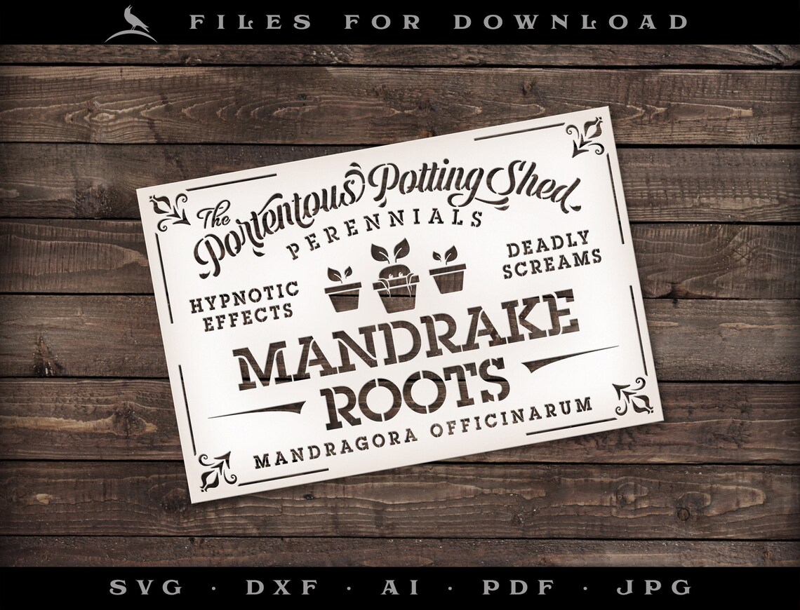 Stencil Art: mandrake Roots in Digital Format for - Etsy