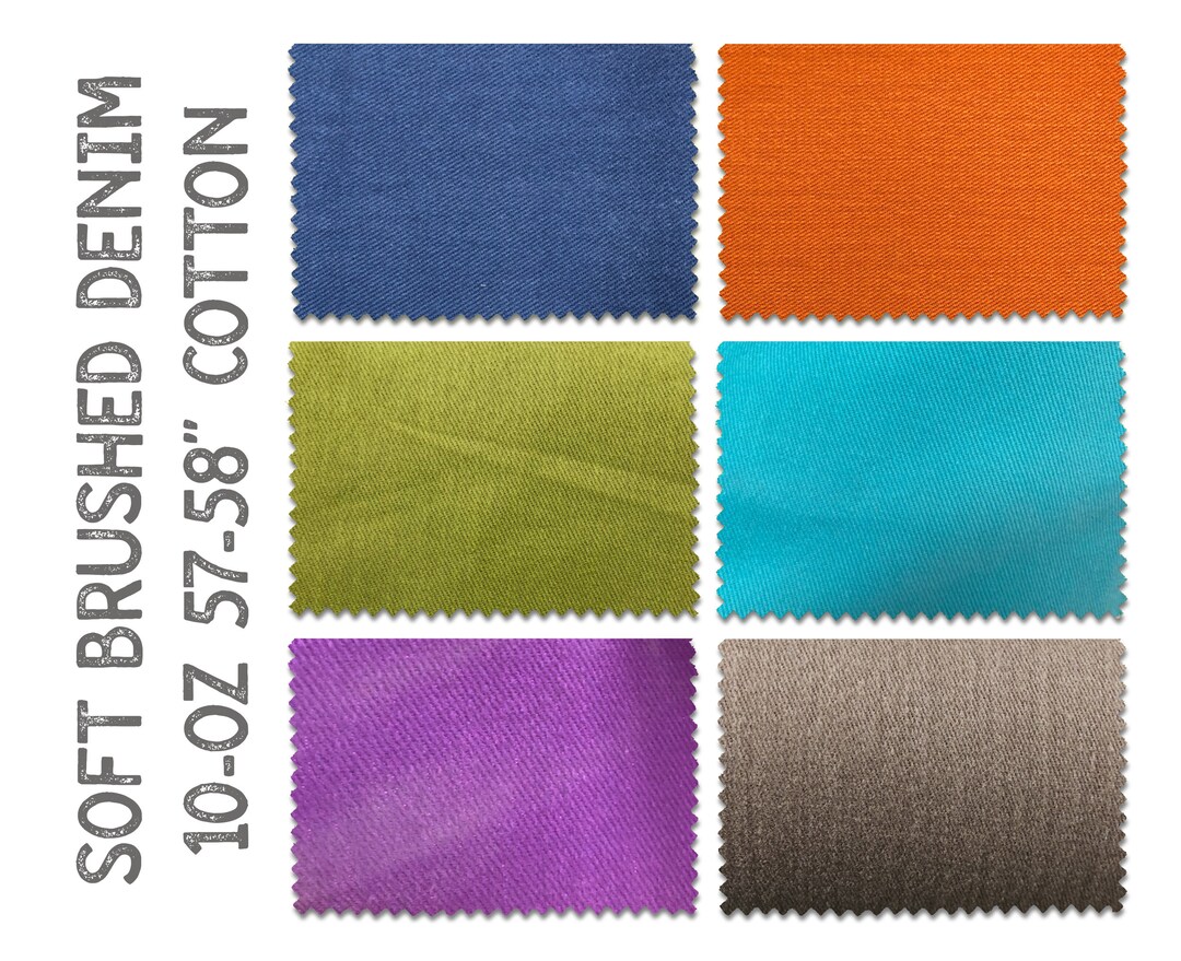 Brushed Bull Denim, Eight Colors, 57/58 10oz 100% Cotton, by James ...