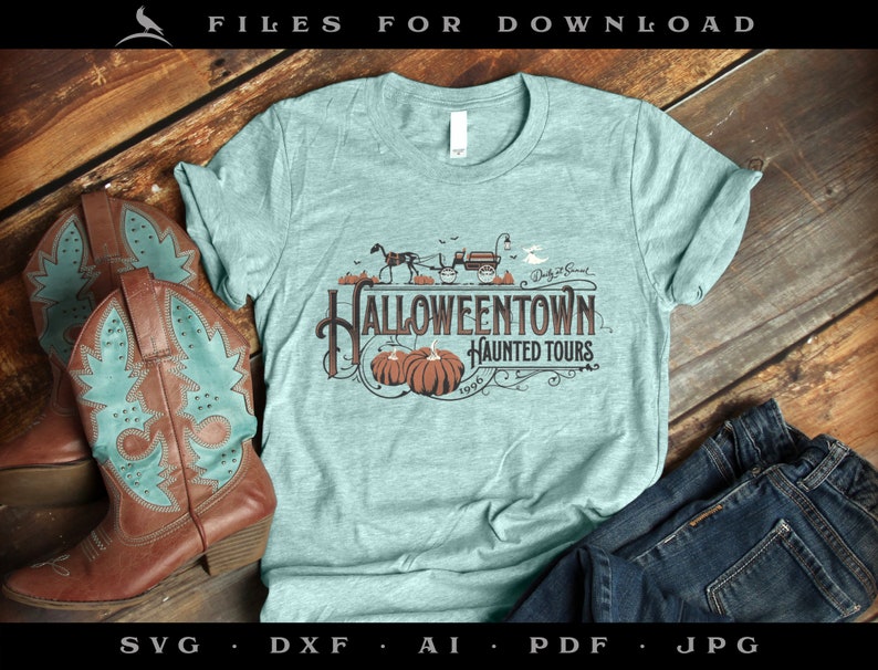 Vintage-style halloween Town Haunted Tours Sign - Etsy