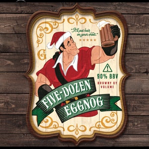 My What a Guy five Dozen Eggnog Sign and Label Artwork Set with and ...