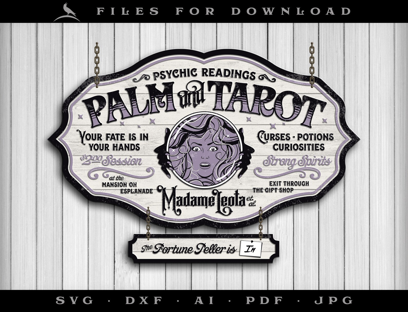 Vintage Style palm & Tarot Sign Artwork in Digital - Etsy