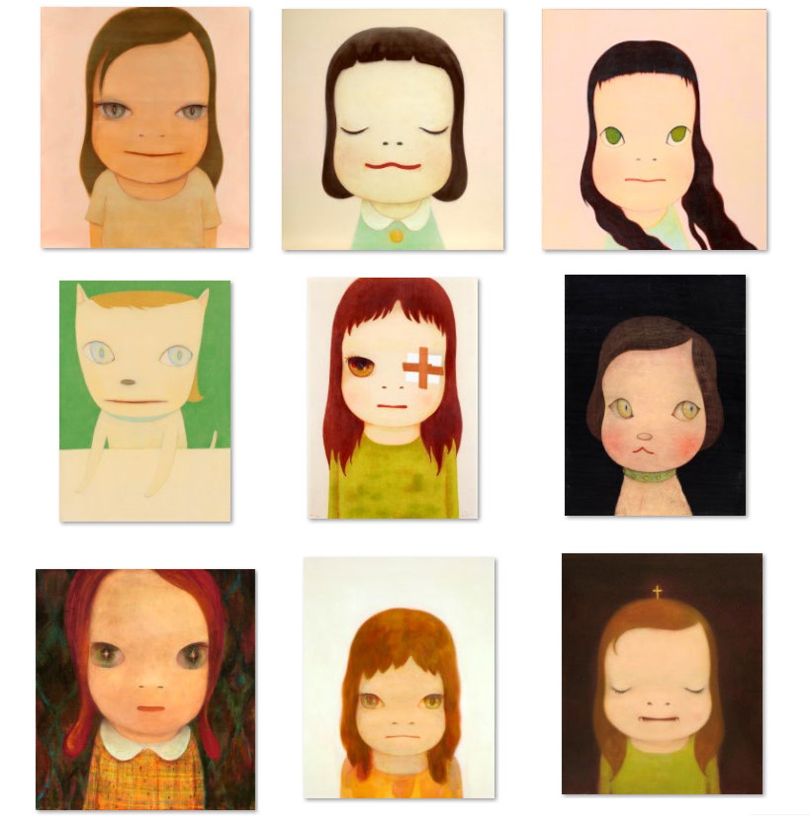9 Artworks by Yoshitomo Nara 奈良美智 High Resolution Digital Japanese ...